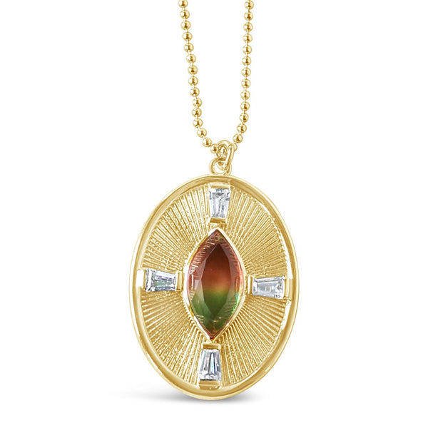 Sunray Necklace- Watermelon Quartz - Glamrocks